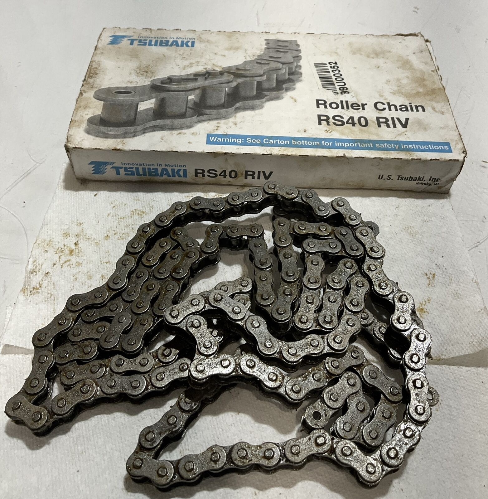 TSUBAKI RS40 RIV ROLLER CHAIN RN6 – Industrial Garage Sales