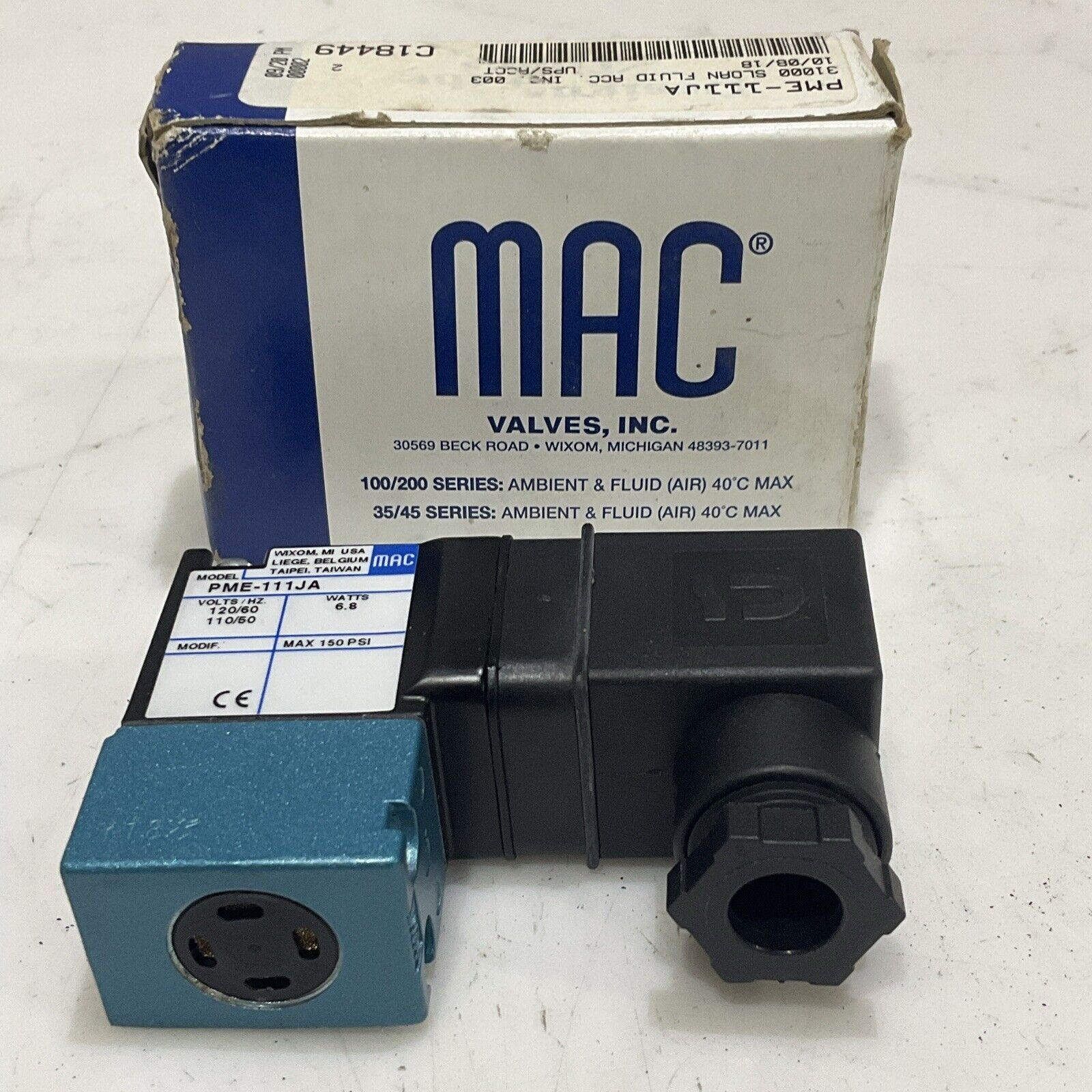 MAC PME-111JA PNEUMATIC SOLENOID VALVE 120/110 V 50/60 HZ 6.8 W U3S ...