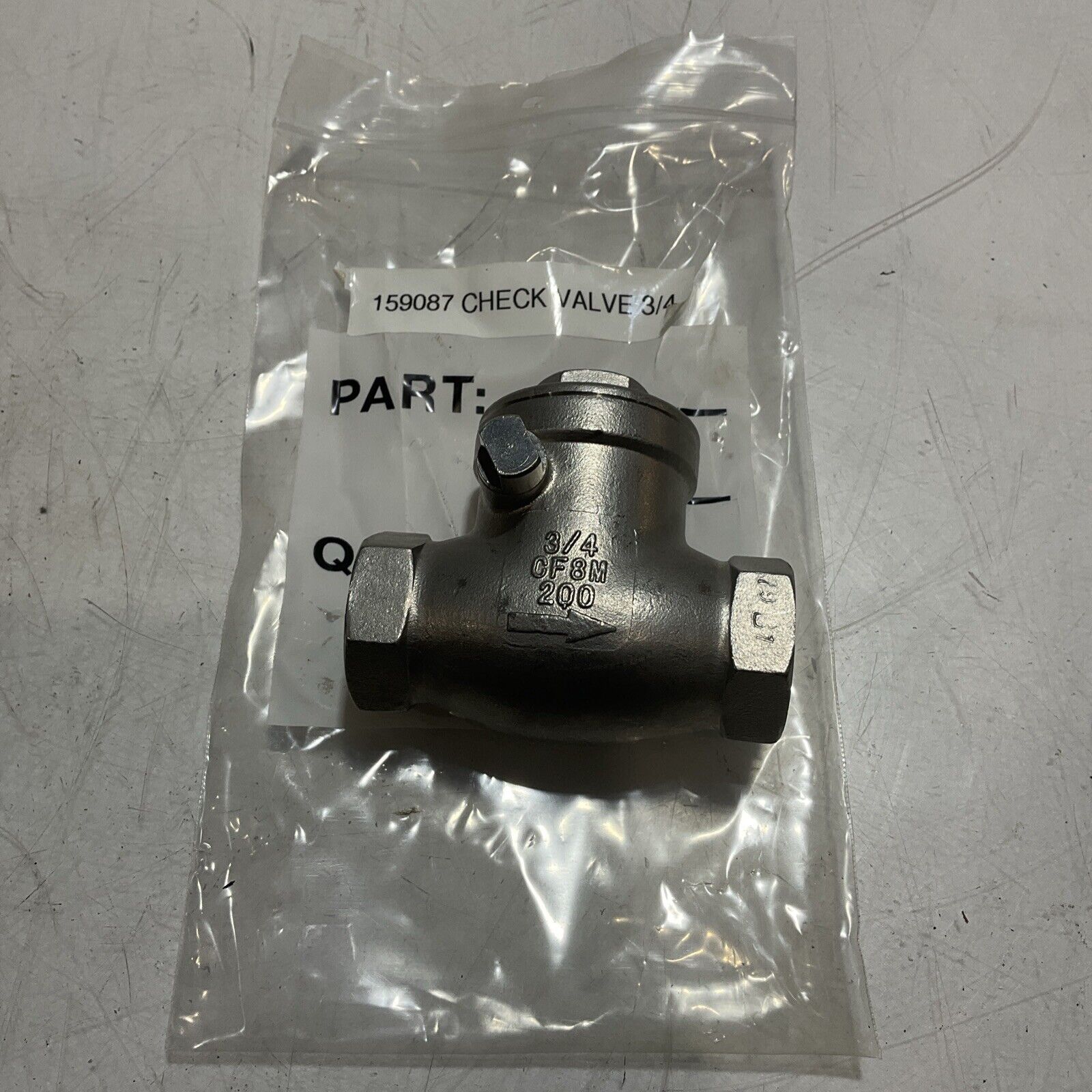 DERVOS CF8M 200 SWING CHECK VALVE 3/4" RM6 – Industrial Garage Sales