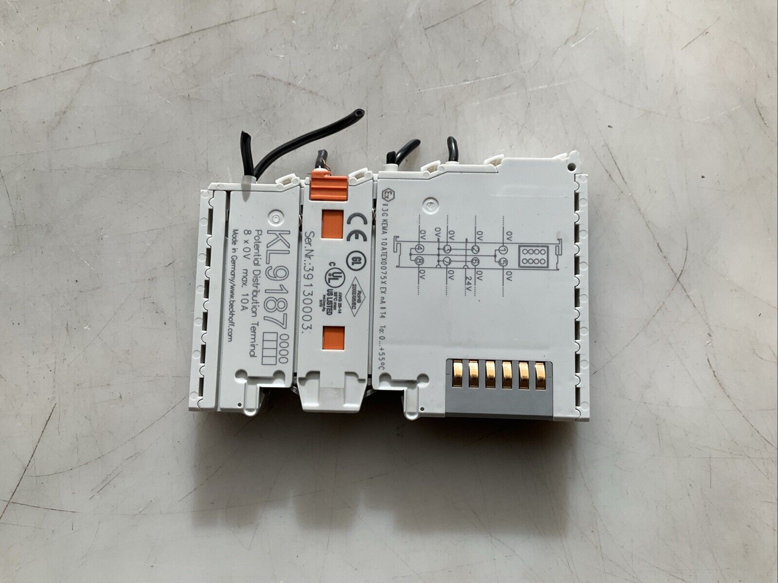 BECKHOFF KL9187 POTENTIAL DISTRIBUTION TERMINAL 8 X 0V 10A – Industrial ...