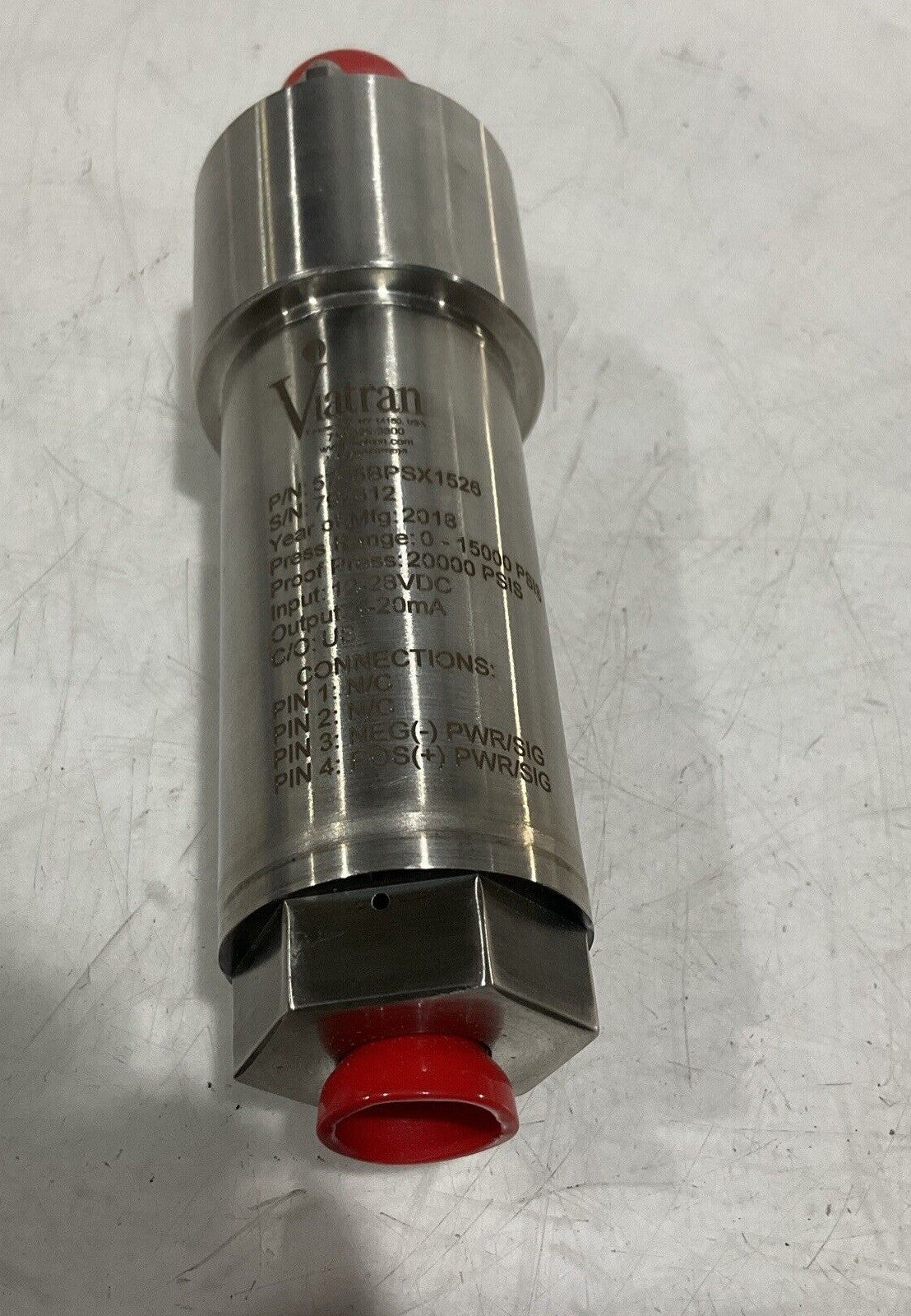 VIATRAN 5705BPSX1526 PRESSURE TRANSMITTER 570 MODEL 15K PSIS 24VDC U3S ...