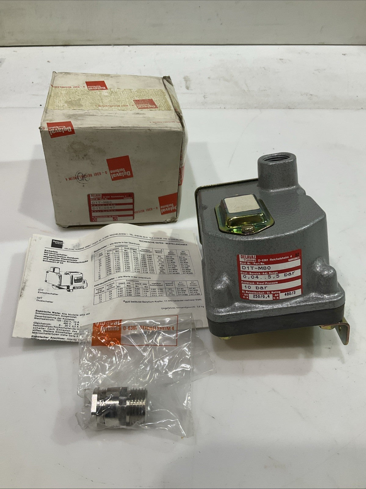 DELAVAL D1T-M80 TERMINAL BLOCK DIAPHRAGM SWITCH T2M – Industrial Garage ...