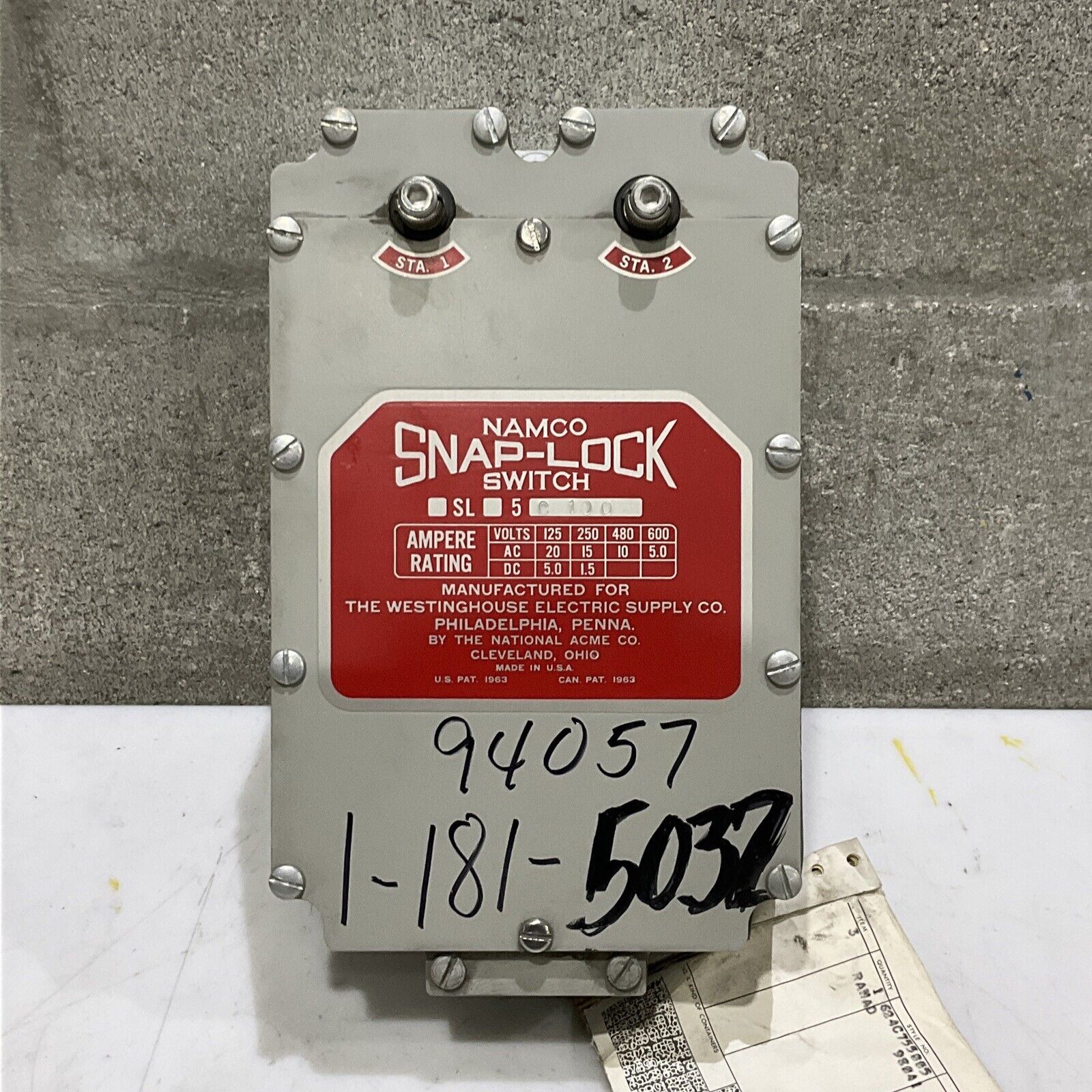 NAMCO C 100 SNAP-LOCK SWITCH 373 – Industrial Garage Sales
