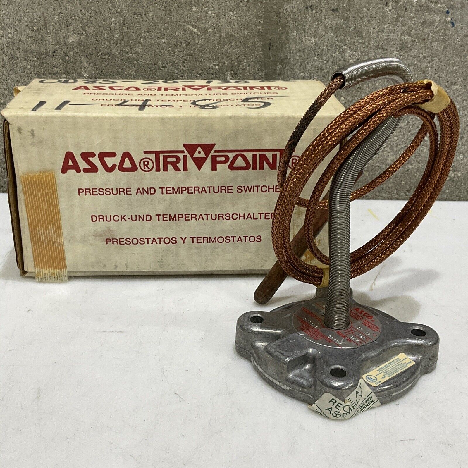 ASCO QD11A1 8539W TEMPERATURE SWITCH COPPER 6” CAP & BULB TEMP SENSOR ...