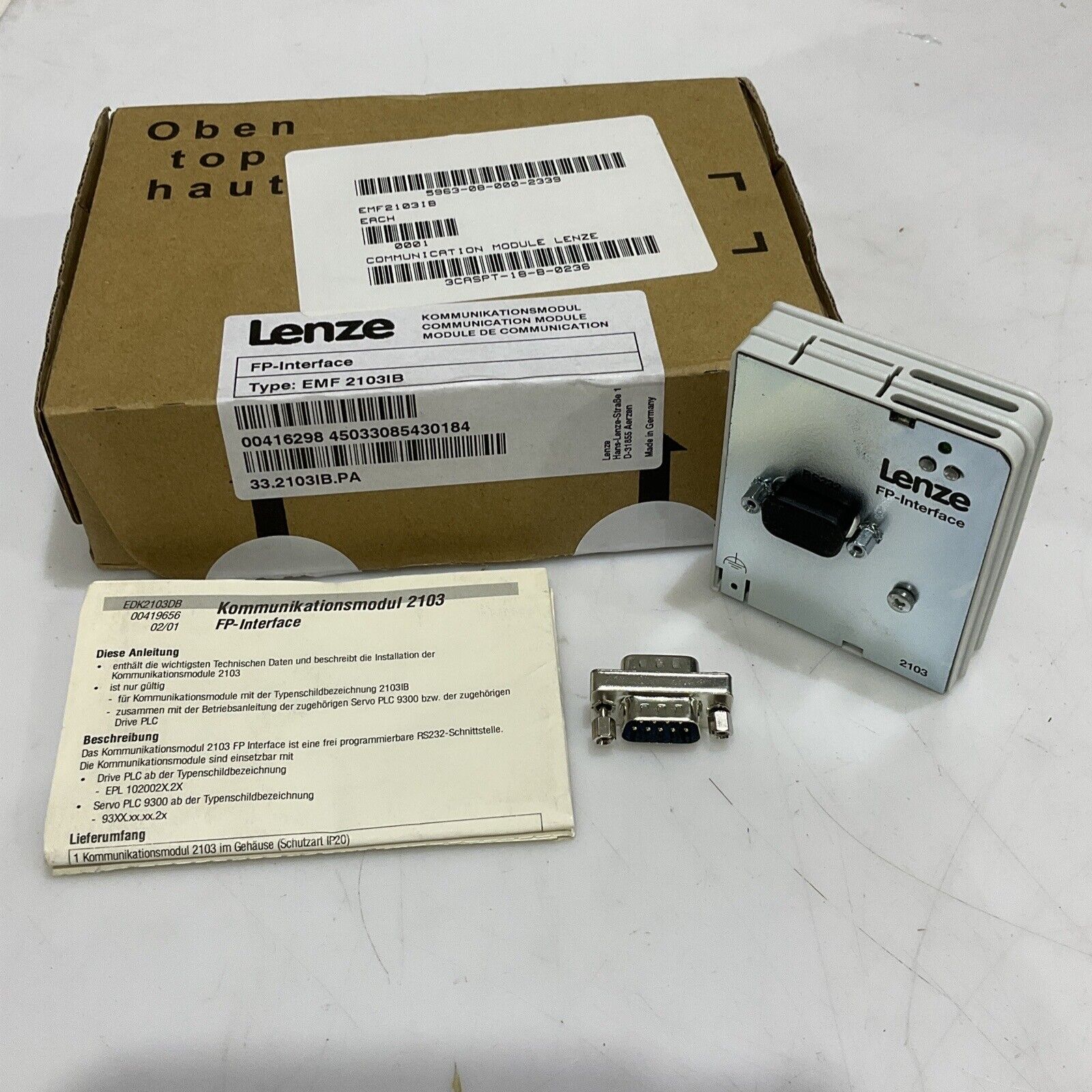 LENZE EMF 2103IB FP INTERFACE COMMUNICATION MODULE U3S – Industrial ...